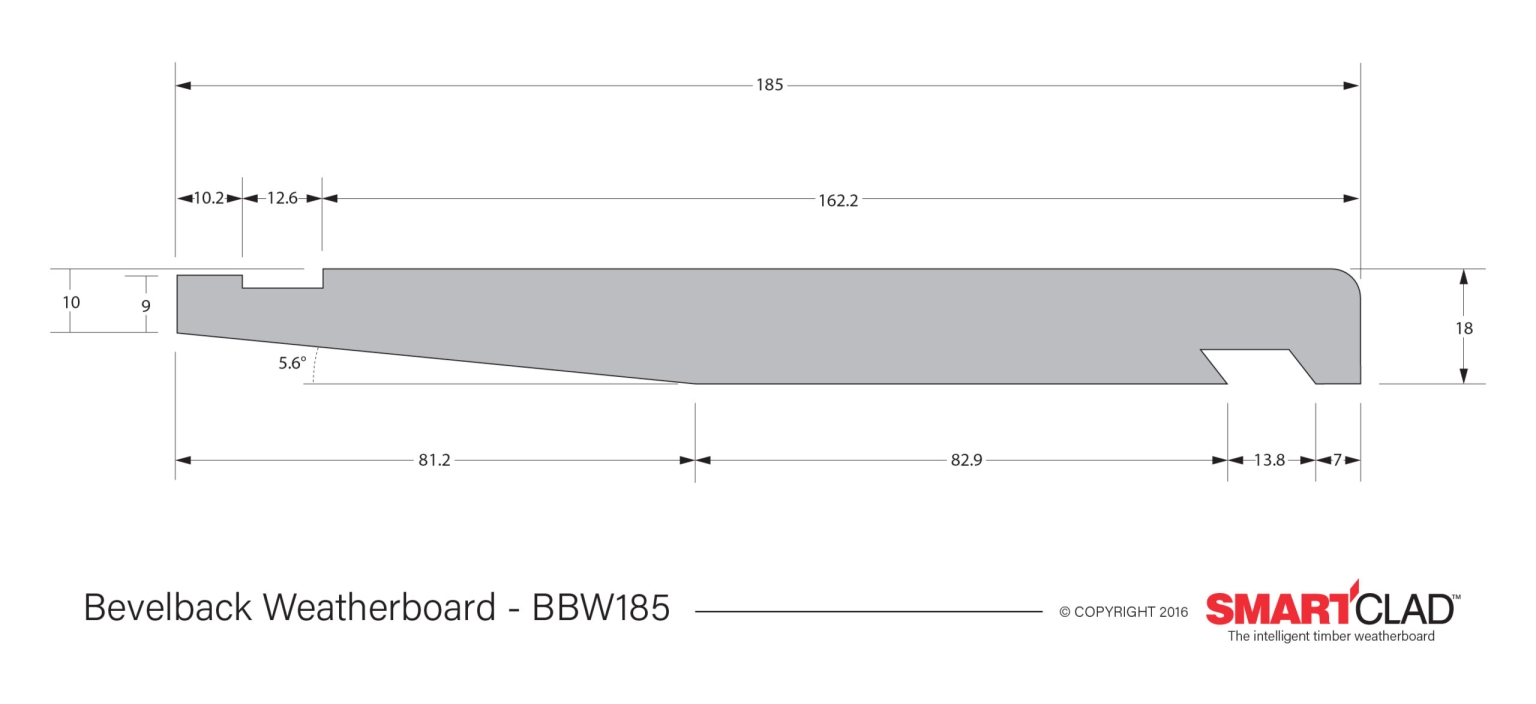 Bevelback Technical Drawings - SmartClad Advanced Weatherboards
